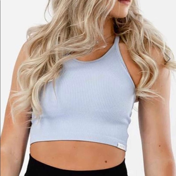 Acta | Tops | Acta Baby Blue Ribbed Tank Bra | Poshmark